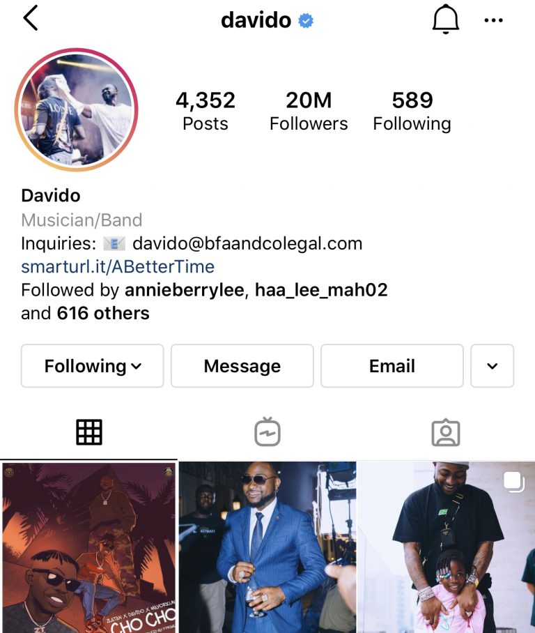 Davido sets new record on Instagram - P.M. News