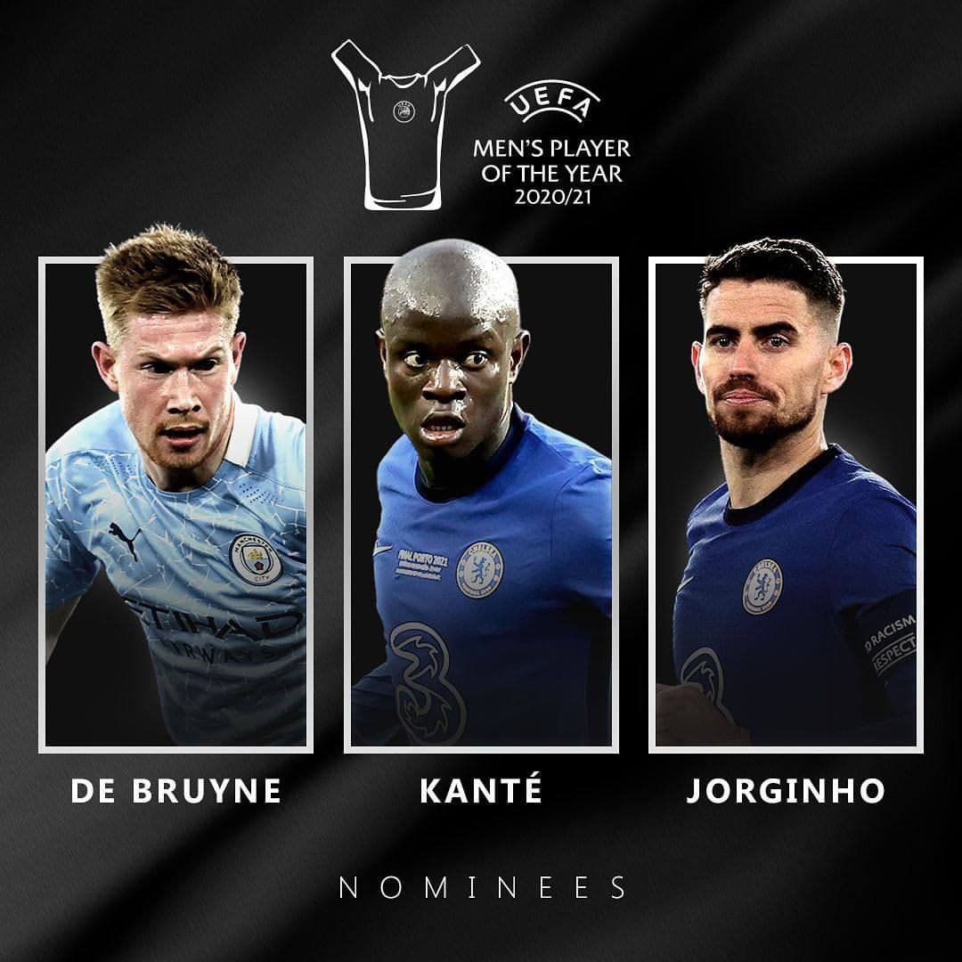 Kante, Jorginho, De Bryune top UEFA best player of the year award