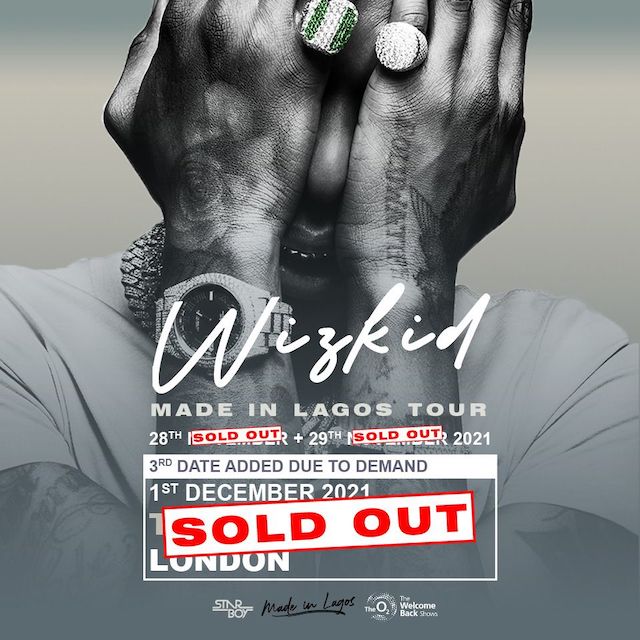 Wizkid sells out 3 shows at London's 02 Arena in 35 minutes - P.M. News