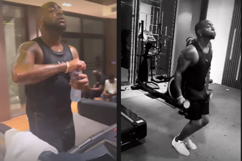 Moment Davido hit gym for fitness like Tiwa Savage (Photos) - P.M. News