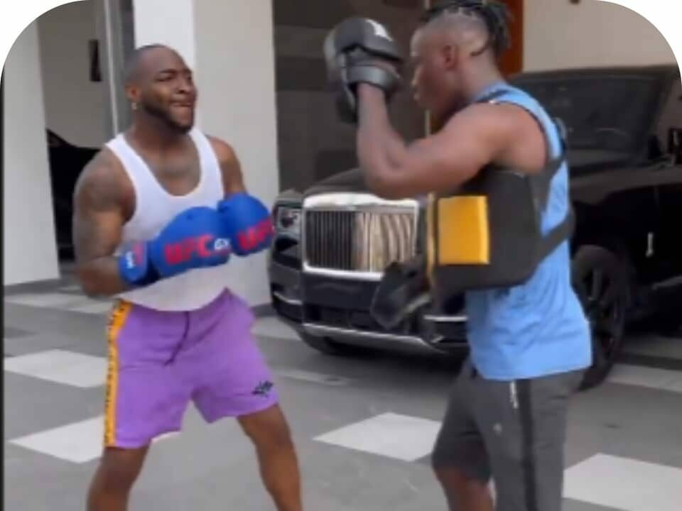 Like Tiwa Savage, Davido shows off boxing skills (Photos) - P.M. News