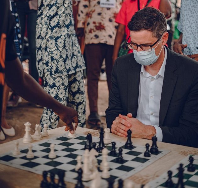 Canadian High Commissioner Tokar playing Chess with 'Area Boys' in ...