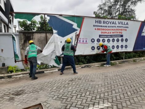 LASRERA clamps down on illegal signages in Lagos - P.M. News