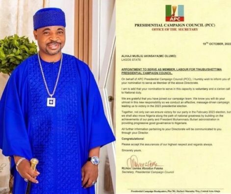 Tinubu gives MC Oluomo important appointment - P.M. News
