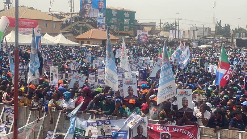 Massive crowd as Ondo bows to Tinubu (Videos, Photos) - P.M. News
