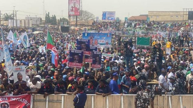 Massive crowd as Ondo bows to Tinubu (Videos, Photos) - P.M. News