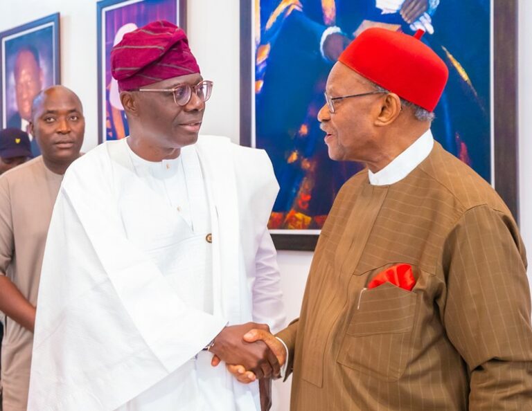 Moment Obasanjo, Sanwo-Olu stormed Anyaoku's 90th birthday celebration ...