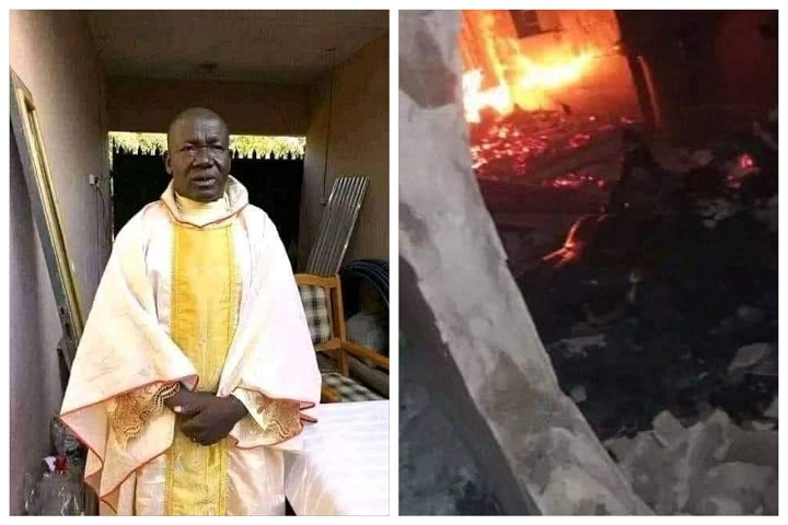 'How bandits burnt Catholic Priest Issac Achi inside church in Niger ...