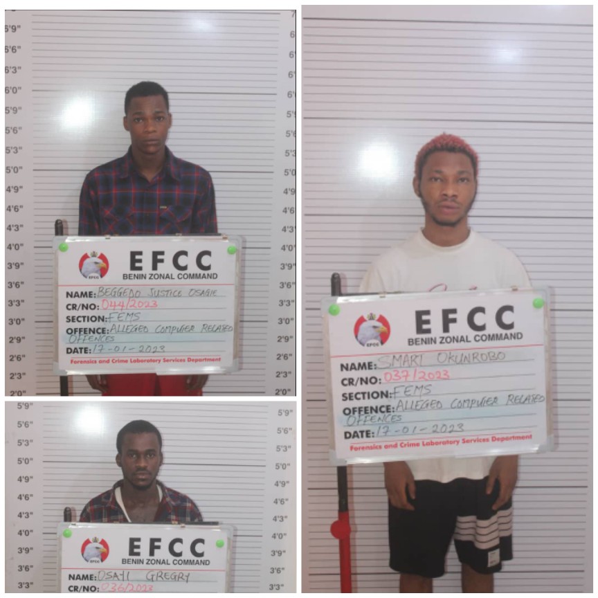 Names, faces of internet fraudsters jailed in Benin - P.M. News