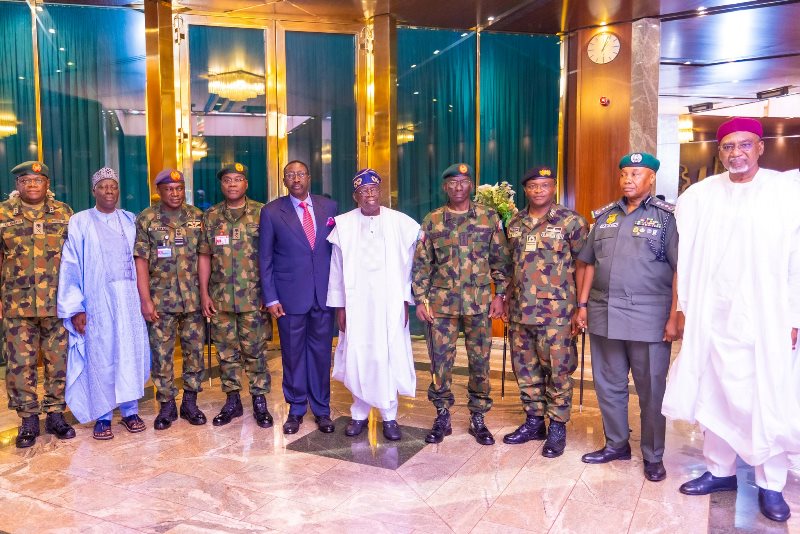Moment Tinubu held first security meeting with service chiefs (Photos) - P.M. News