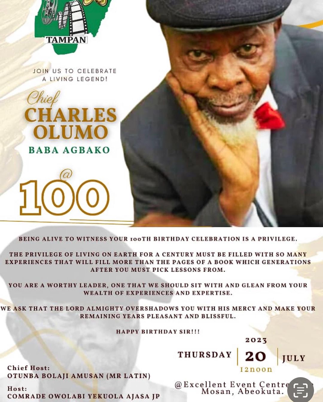 Mr Latin unveils plans for celebration of Baba Agbako's 100th birthday ...