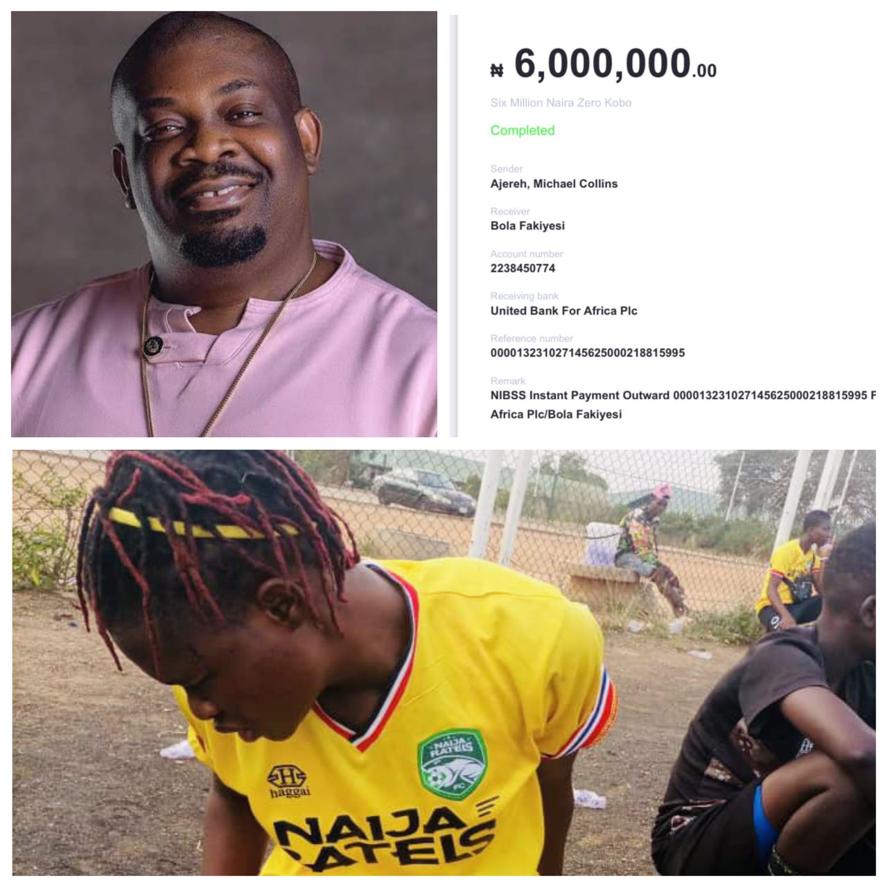 Don Jazzy wipes tears of injured Nigerian player; clears N6m bill for ...