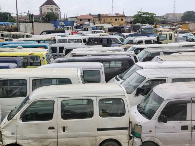 Lagos impounds over 200 unregistered, unpainted vehicles in 48 hours ...