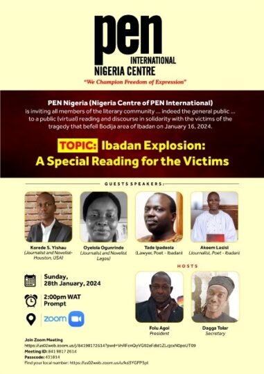 Ibadan explosion: PEN International holds special reading for victims ...