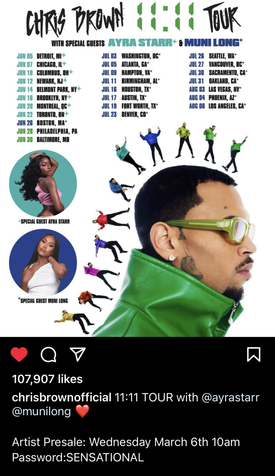 Chris Brown announces tour, features Ayra Starr as special guest – P.M ...