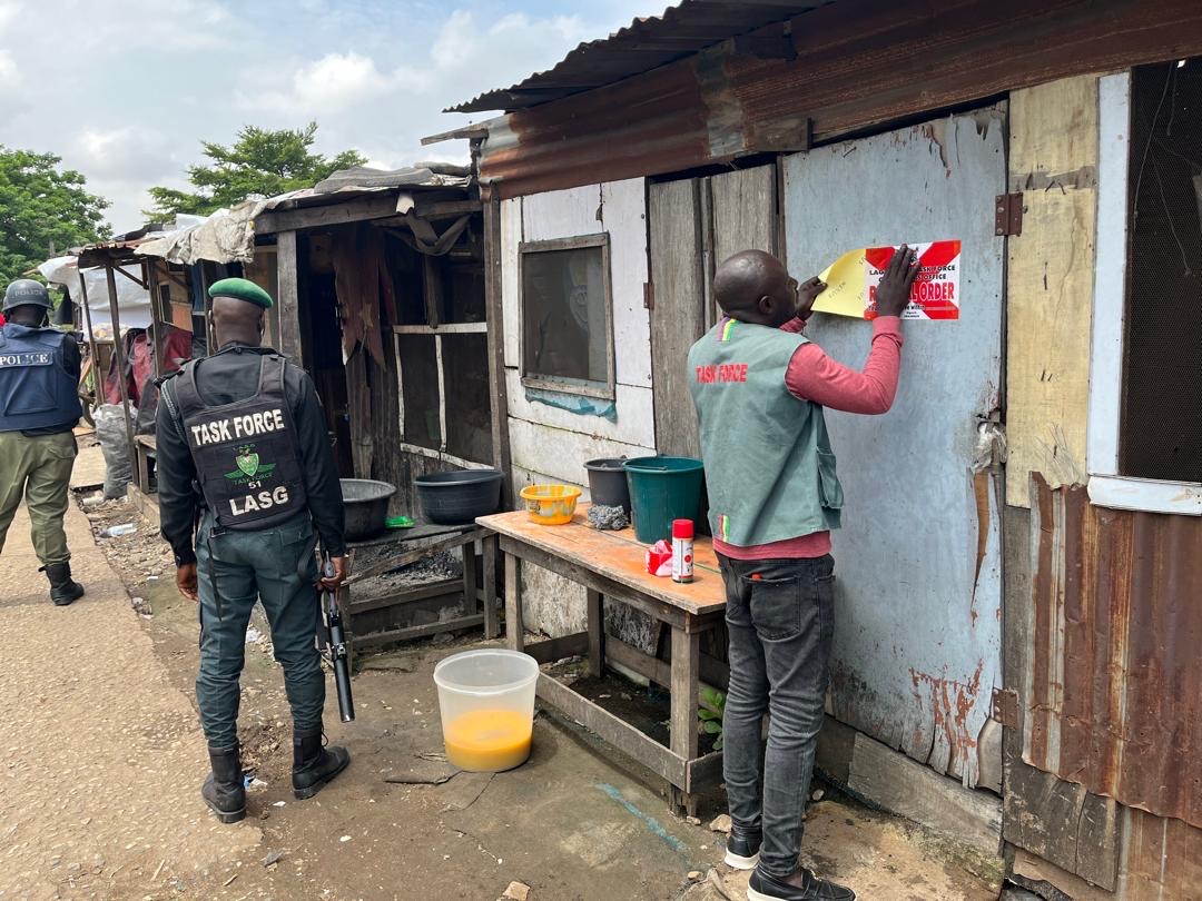 Lagos Task Force issues removal notice to shanties built along canal ...