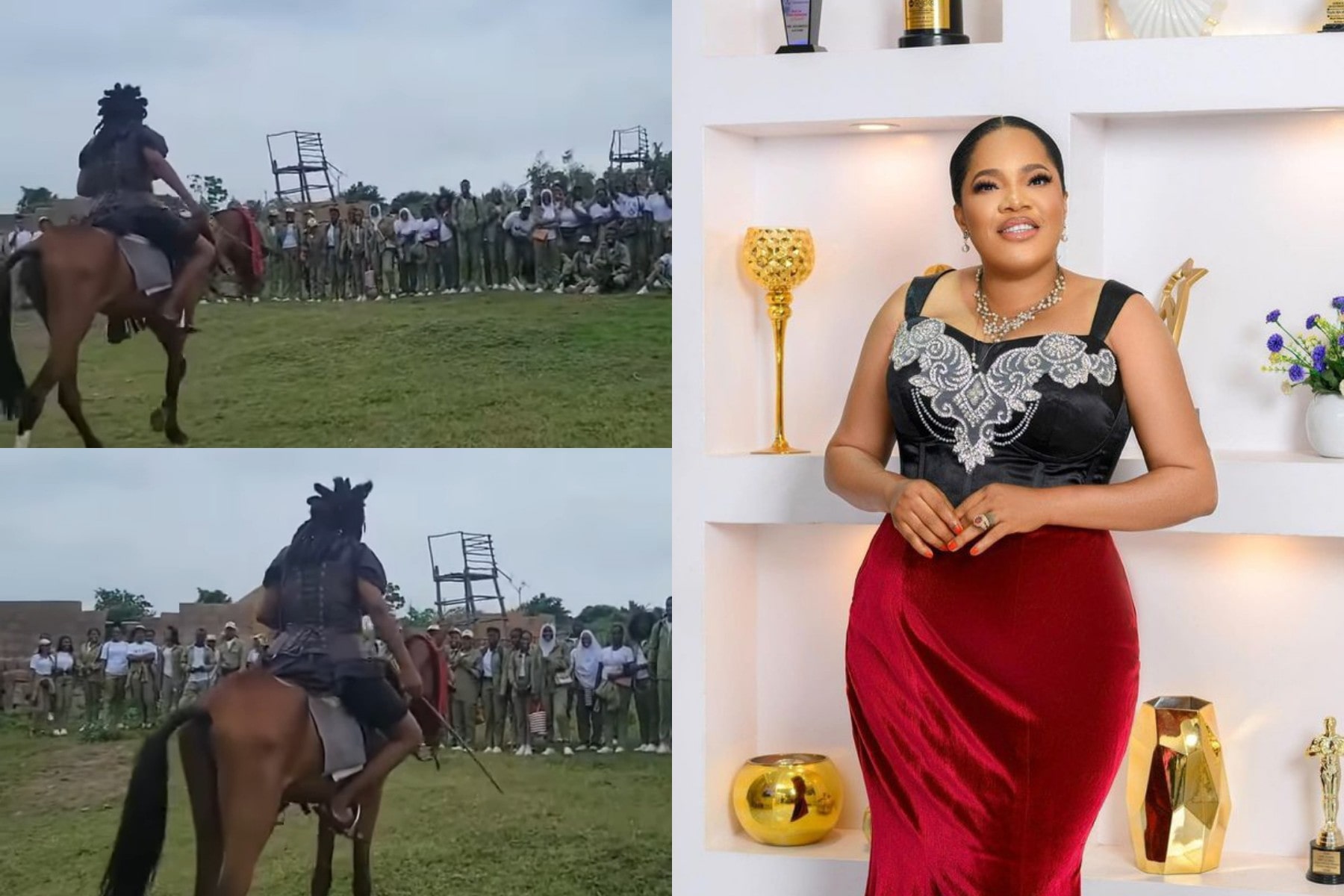 VIDEO: NYSC members show support for Toyin Abraham