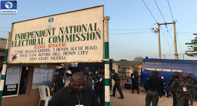 Edo Election: Security beefed up at INEC office - P.M. News