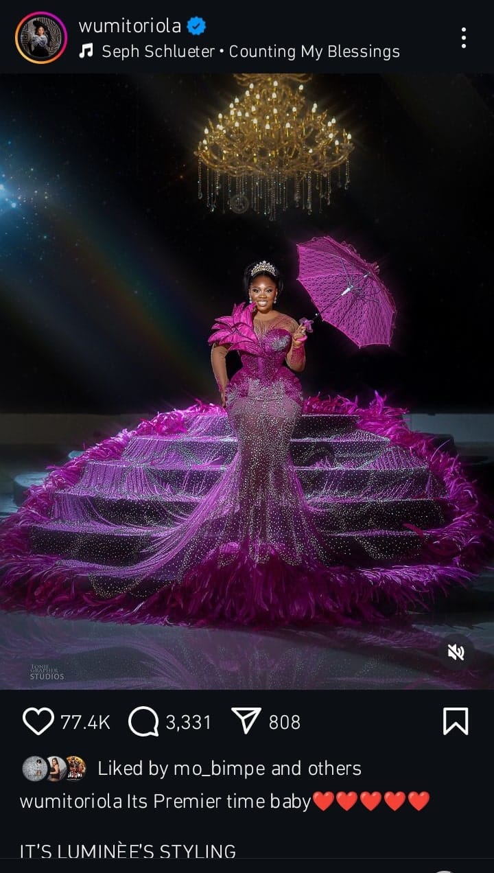 "The real queen" - Wumi Toriola shines in pink at movie premiere