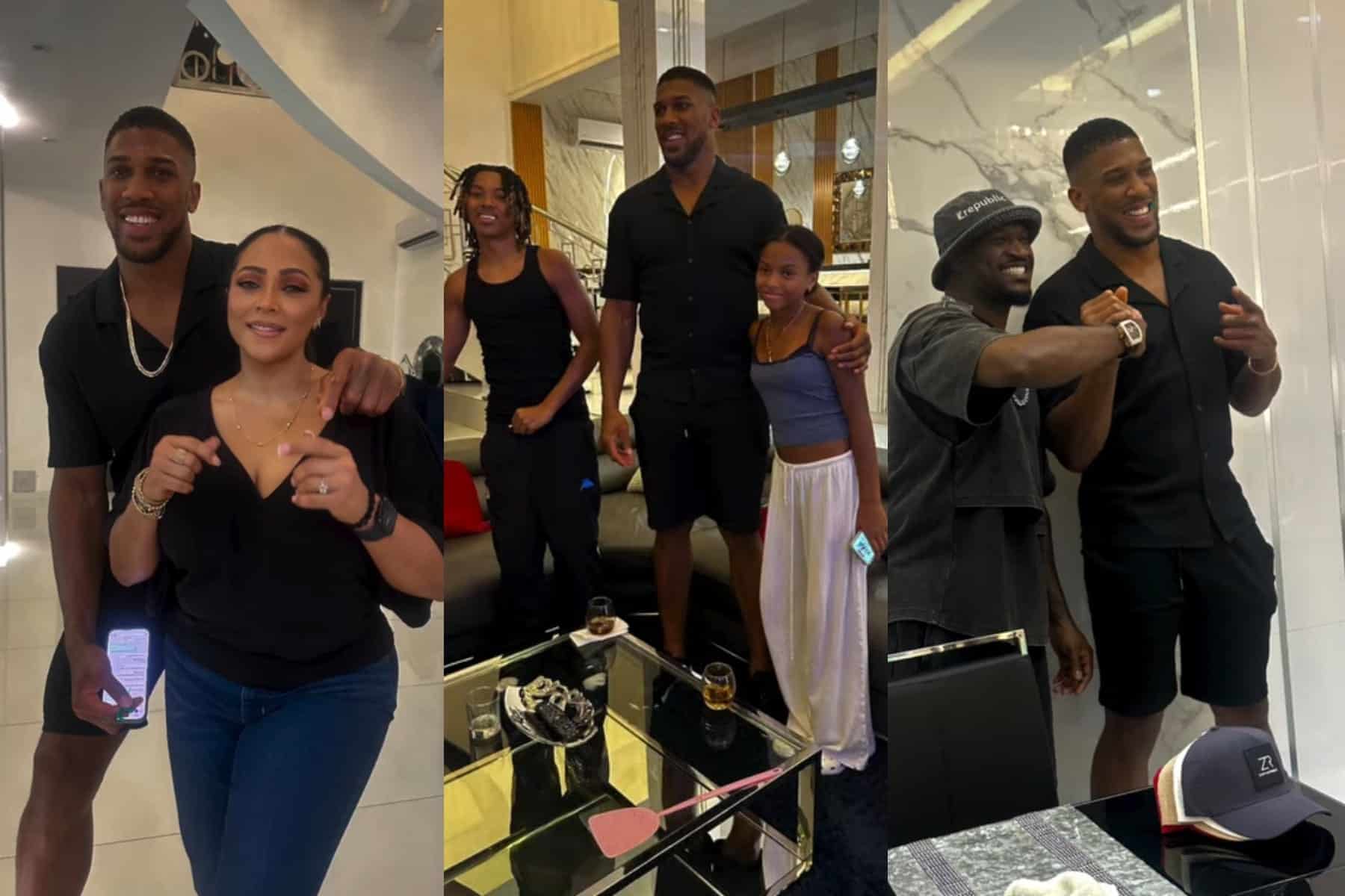Lola Omotayo Okoye overjoyed as Anthony Joshua pays surprise visit