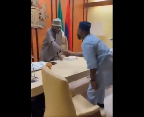 Moment Davido, Cubana Chief Priest storm Aso Rock to meet Tinubu (Video) - P.M. News