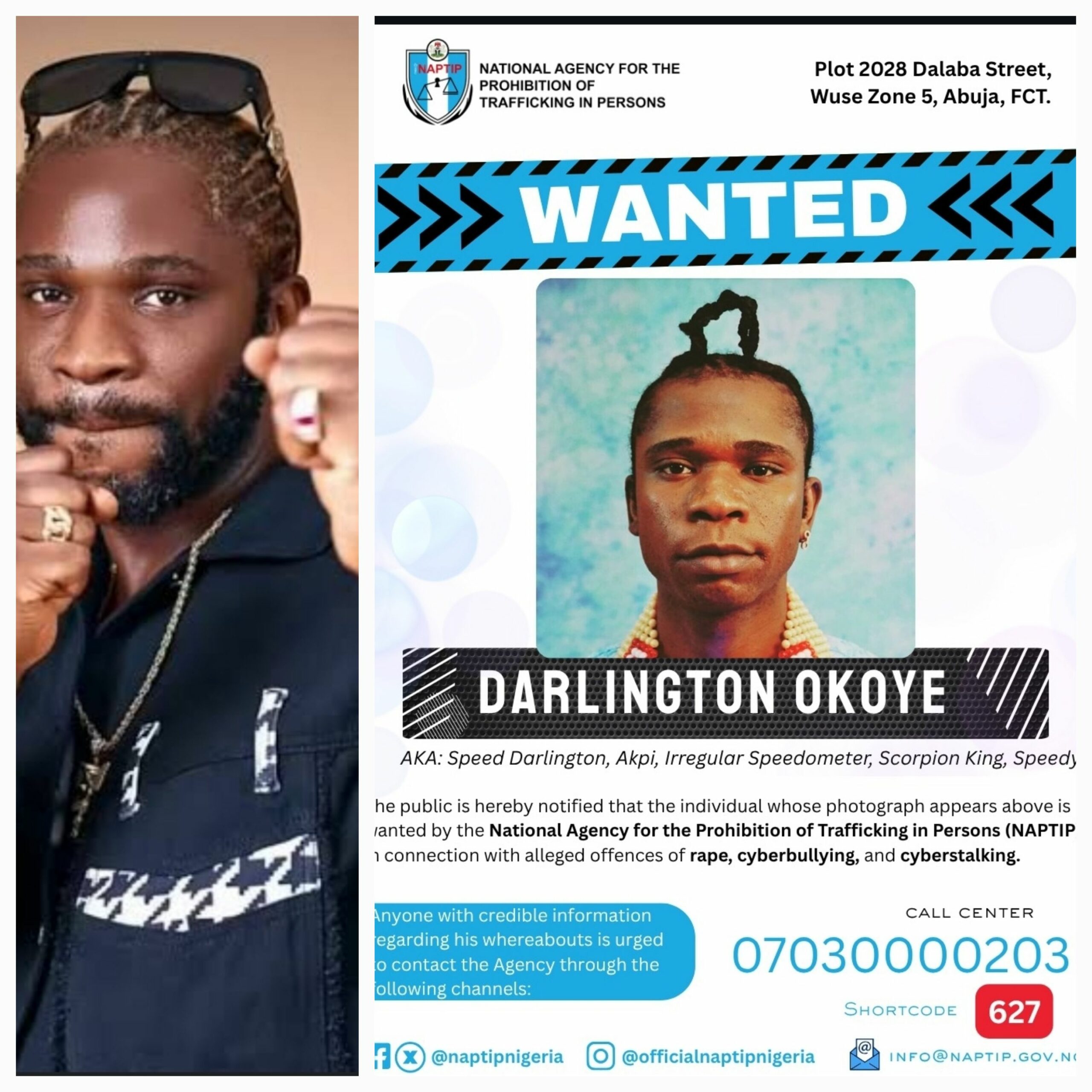 Speed Darlington takes action against NAPTIP - P.M. News