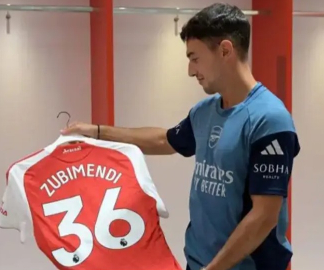 EPL: Arsenal confirm Martin Zubimendi’s squad number after signing