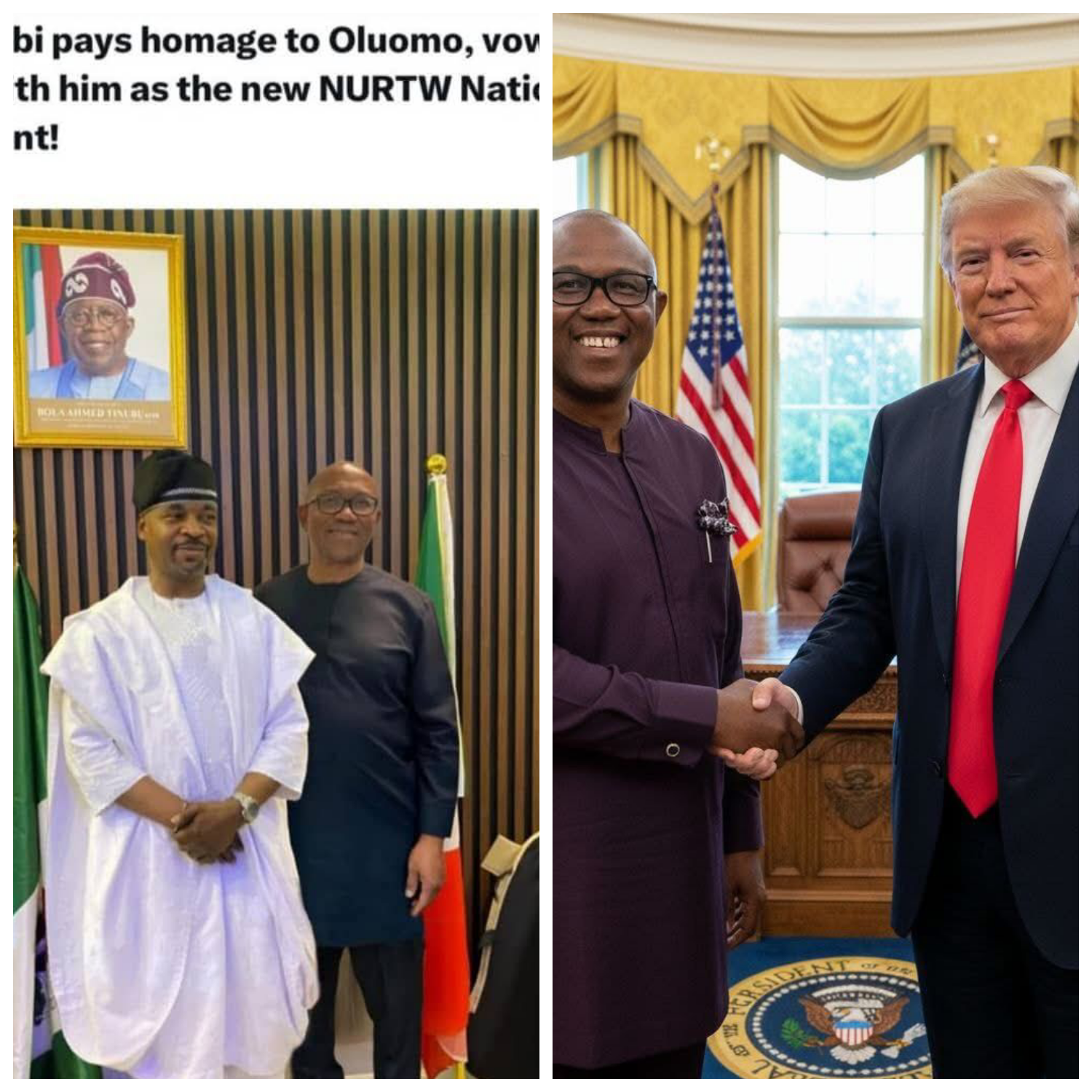 Peter Obi fumes over his 'pictures' with Trump, MC Oluomo - P.M. News