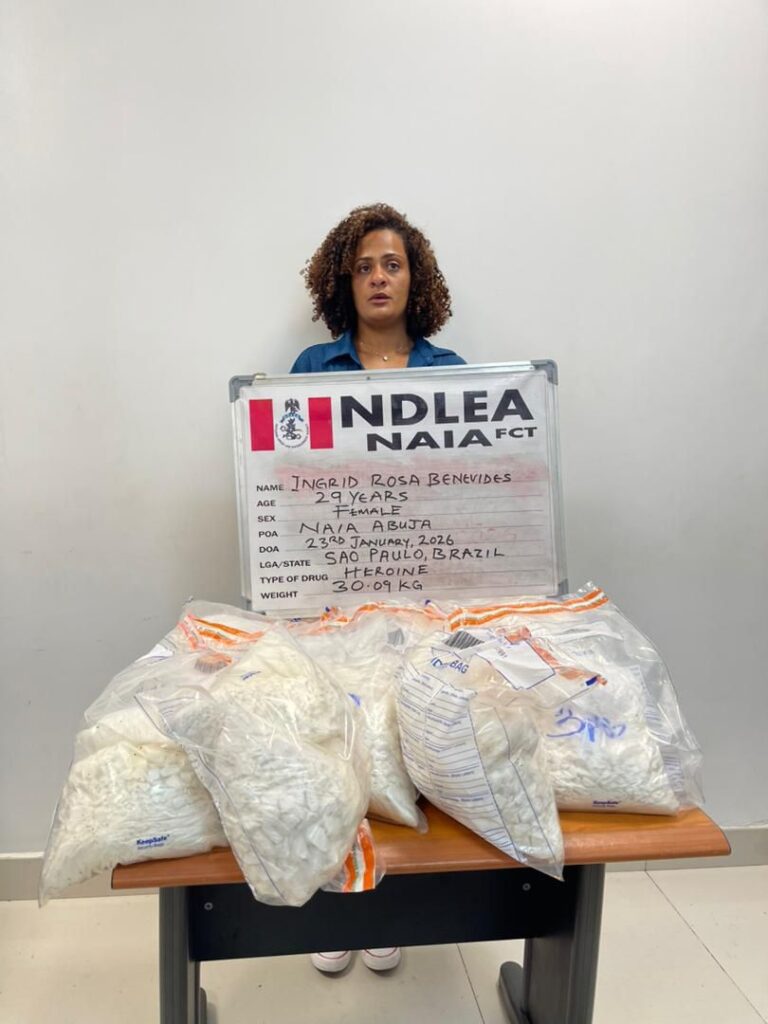 NDLEA intercepts Brazilian lady with N3b heroin at Abuja airport – P.M ...